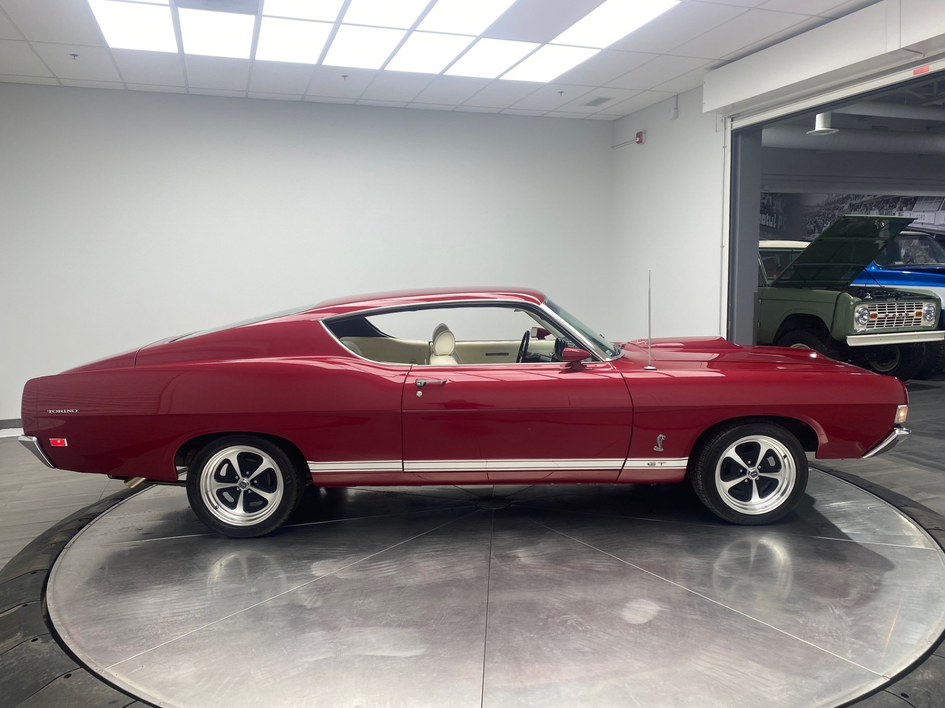 (SOLD) 1969 Ford Torino GT Sportsroof “R Code” 428 Cobra Jet, Royal Maroon Paint, White Vinyl ...